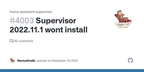 Supervisor 2022111 Wont Install · Issue 4003 · Home Assistantsupervisor · Github