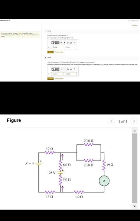 Exercise 2632 3 Of 12 In The Circuit Shown In The Figure Figure 1 The 60 Resistor Is Shown Part