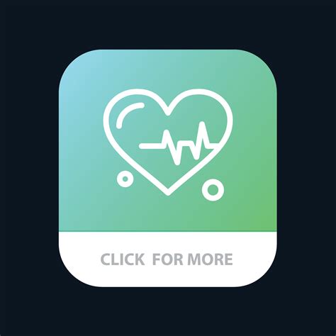Heart Beat Science Mobile App Button Android And Ios Line Version 13136697 Vector Art At Vecteezy