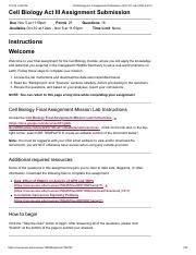 Cell Biology Act III Assignment Submission BIO 181 Lab 2023 Fall C Pdf 11 3 23 6 26 PM Cell
