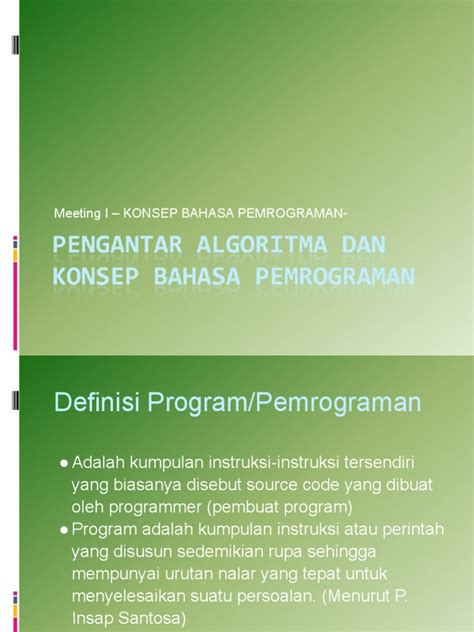 Pengantar Algoritma Dan Konsep Bahasa Pemrograman Pdf Komputer