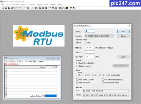 Danfoss FC Modbus RTU Via Modbus Poll Software Plc Com