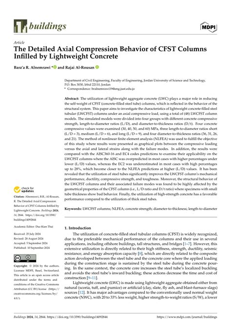 Pdf The Detailed Axial Compression Behavior Of Cfst Columns Infilled