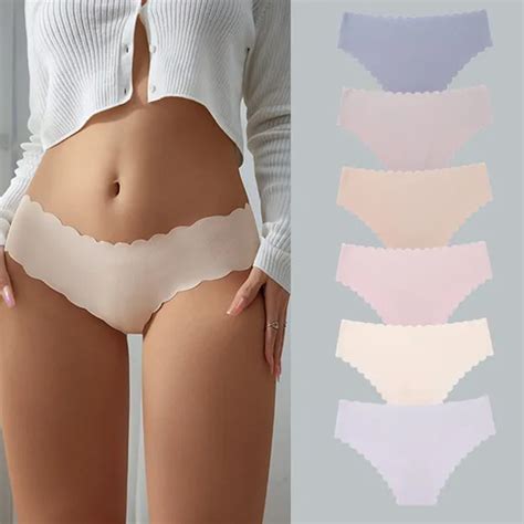 Seamless Breathable Sexy Women Lingeries Ice Silk Low Waist Thongs