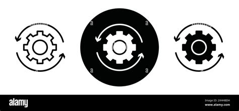 Recovery Icon Black Line Art Vector In Black And White Outline Set Collection Sign Stock Vector