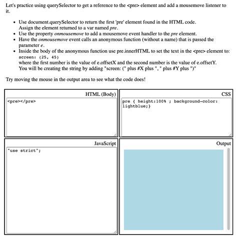 solved let s practice using queryselector to get a reference