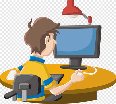 การ์ตูนคอมพิวเตอร์การ์ตูนจอภาพคอมพิวเตอร์คอมพิวเตอร์ตั้งโต๊ะคอมพิวเตอร์