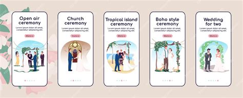 Premium Vector Wedding Ceremony Onboarding Mobile App Screen Flat