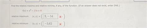 Solved Find The Relative Maxima And Relative Minima If Any Chegg Com