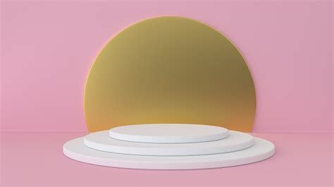 핑크 스튜디오와 받침대 배경입니다 미용 제품 디스플레이를위한 플랫폼 현대 최소한의 디자인에 현실적인 모형 3d 일러스트레이션 3d 렌더링 3차원 형태에 대한 스톡 사진 및