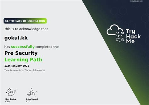 Cybersecurity Tryhackme Learningjourney Presecurity