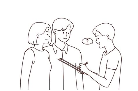 Premium Vector Man Ask Questions Make Poll Outside