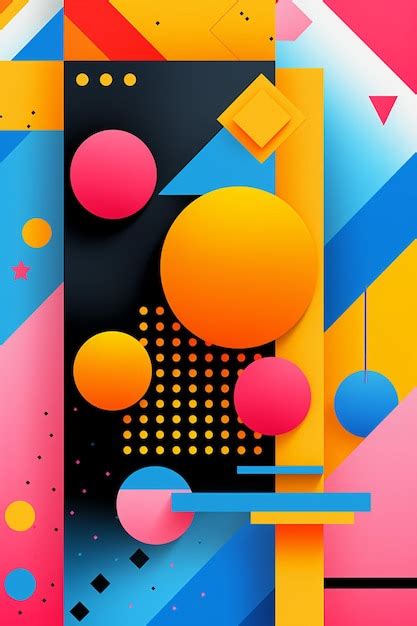 Premium Photo A Close Up Of A Colorful Abstract Design With A Lot Of Shapes Generative Ai