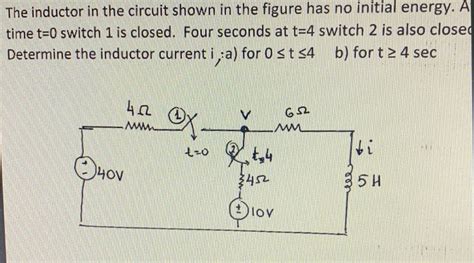 Solved The Inductor In The Circuit Shown In The Figure Has Chegg