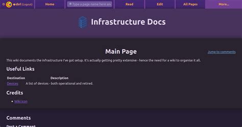document your network infrastructure with a wiki stardust
