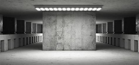 터널 기술 배경 격납고 차고 미래 지향적 인 복도 전시실 금속 Led 조명 투광 조명 미래 지향적인 배경 3d 렌더링 가구에 대한 스톡 사진 및 기타 이미지 Istock