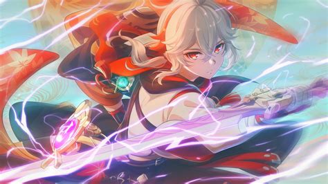 Rote Augen Kaedehara Kazuha Genshin Impact Hd Desktop Wallpaper Widescreen High Definition