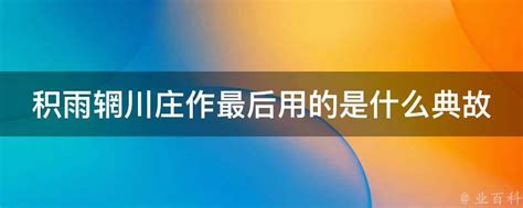 积雨辋川庄作最后用的是什么典故 业百科