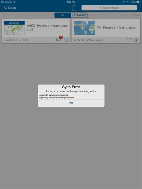 Collector Sync Error Unable To Synchronize Replica Esri Community