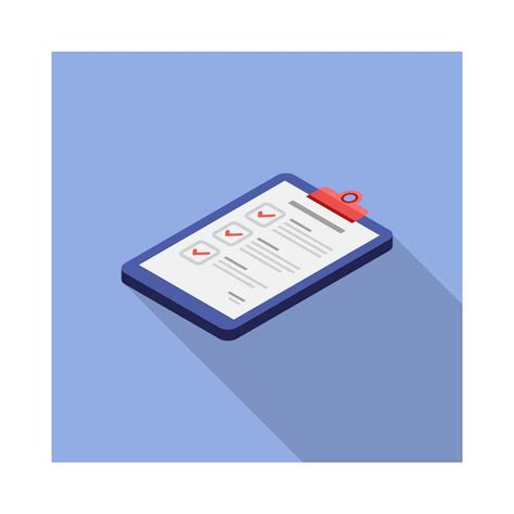 Checklist Isometric Left View Icon Vector Isometric Flat Style Vector