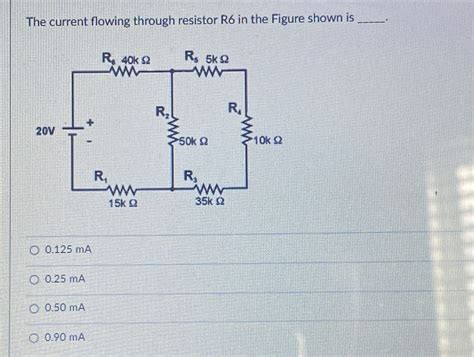 Solved The Current Flowing Through Resistor R In The Chegg Com