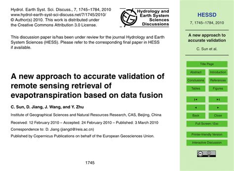 Pdf A New Approach To Accurate Validation Of Remote Sensing Retrieval