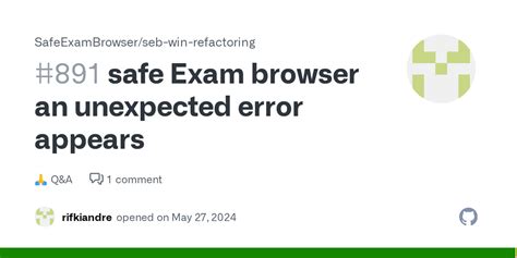 Safe Exam Browser An Unexpected Error Appears · Safeexambrowser Seb Win