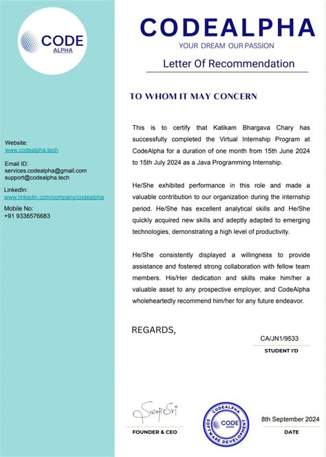 I Have Successfully Completed My Code Alpha One Month Virtual Internship And I Have Received