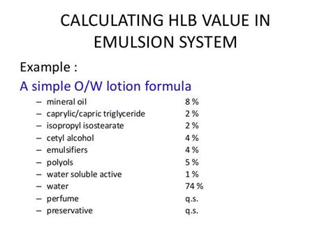 Determining Hlb Value