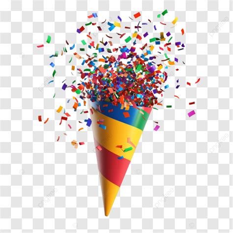 이벤트 장식을위한 색종이 파티 포퍼 이벤트 포퍼 화려한 색종이 조각 축하 콘 Png 일러스트 및 이미지 에 대한 무료 다운로드 Pngtree