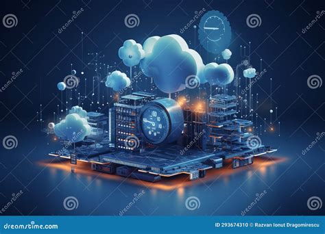 Cloud Computing Concept Where Data And Information Seamlessly Flow And Interact Within A