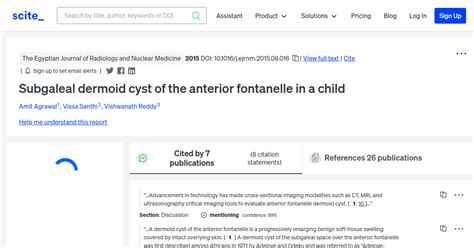 Citation Report Subgaleal Dermoid Cyst Of The Anterior Fontanelle In