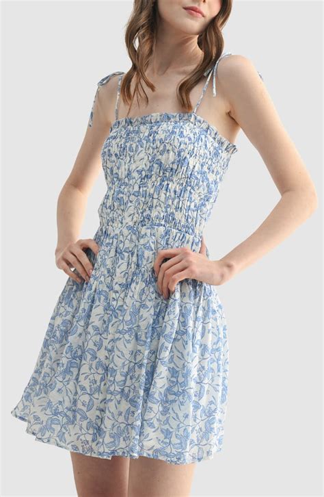 Lush Tie Strap Smocked Minidress Nordstromrack