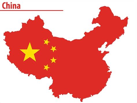 Карта китая на белом фоне векторная иллюстрация Премиум векторы