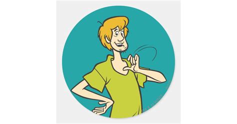 Shaggy Gesturing Classic Round Sticker Zazzle
