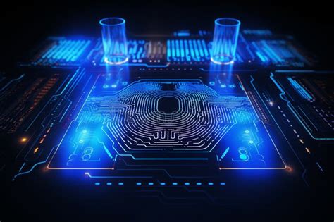 Fingerprint Integrated In A Printed Circuit Releasing Binary Codes Biometric Security Stock