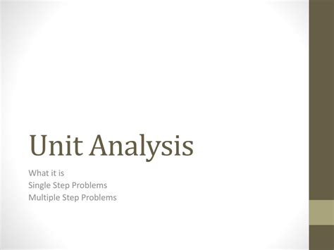 Ppt Unit Analysis Powerpoint Presentation Free Download Id3136649