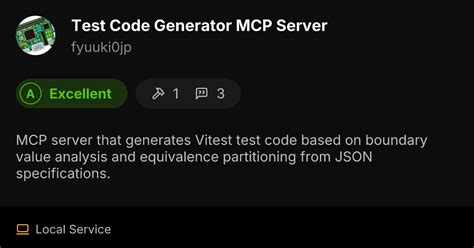 Test Code Generator Mcp Server Mcp · Lobehub