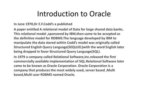 Ppt Introduction To Oracle Powerpoint Presentation Free Download Id1576151