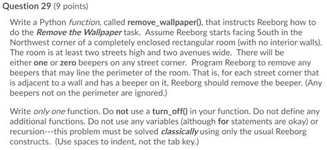 Question 29 9 Points Write A Python Function