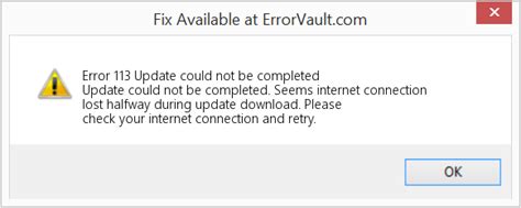How To Fix Error 113 Update Could Not Be Completed Update Could Not