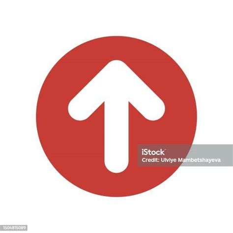 업로드 아이콘입니다 로드 버튼 인터넷 데이터 로딩 기호입니다 빨간색 원 안의 위쪽 화살표를 파일 업로드 기호로 사용합니다 흰색 배경에 분리된 벡터 그림 개념에 대한 스톡