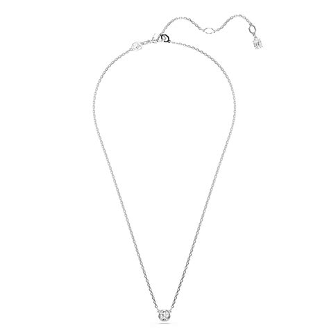 Swarovski Imber Silver Coloured Cubic Zirconia Round Pendant Necklace