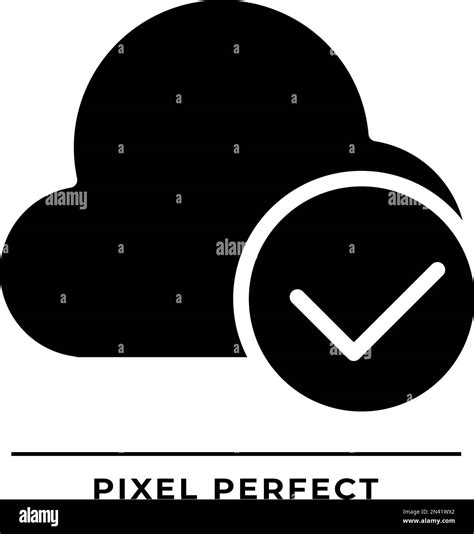 Cloud With Check Mark Black Glyph Icon Stock Vector Image Art Alamy