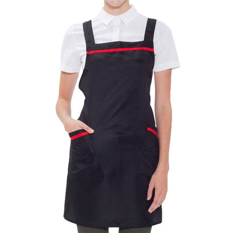 At542 블랙 검정 H형 사선 포켓 라인 앞치마 뒤트임 홀 서빙 카페 1675143891 티마스터