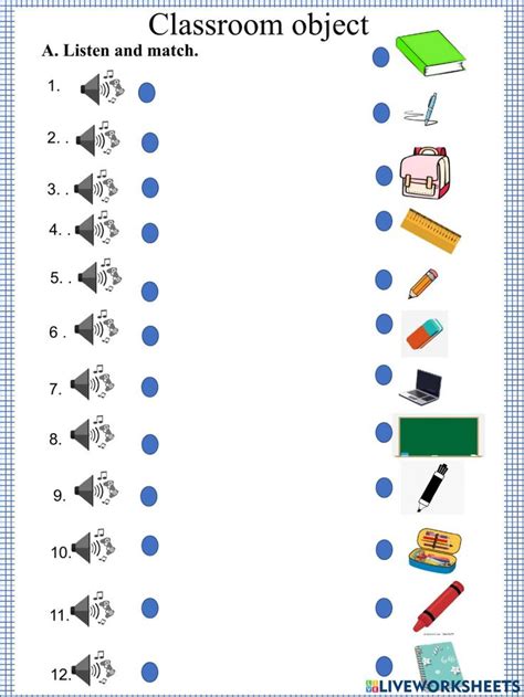 Classroom Objects Online Worksheet For Grade 1 You Can Do The