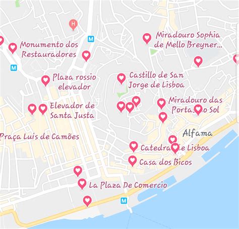 Mapa Lisboa Centro Portugal Viajes Lost Planet