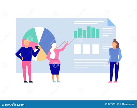 Data Analysis Presentation Composition Stock Vector Illustration Of