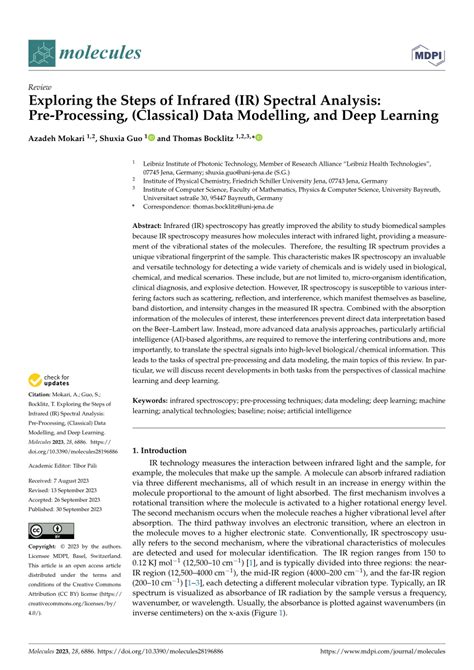 Pdf Exploring The Steps Of Infrared Ir Spectral Analysis Pre Processing Classical Data