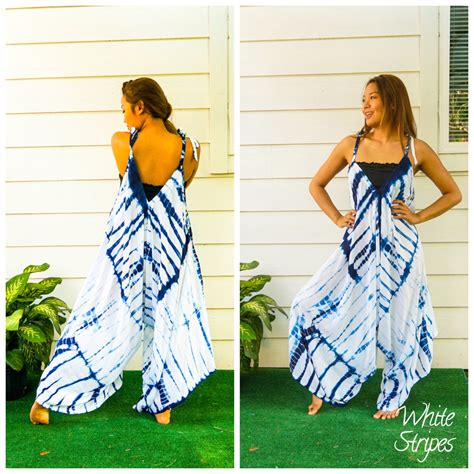 Shibori Breeze Hand Dyed Boho Jumpsuits Rompers Pants Hippie